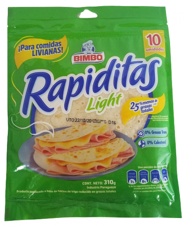 SalemmaOnline | TOTILLA DE HARINA RAPIDITAS LIGHT X 10 UND